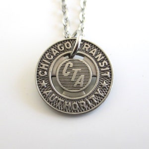 CHICAGO CTA Token Pendant Necklace Repurposed Vintage - Etsy