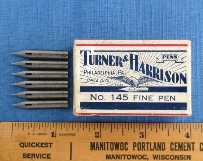 6 Vintage Dip Pen Nibs - No. 145 Fine Point Turner & Harrison Made in ...