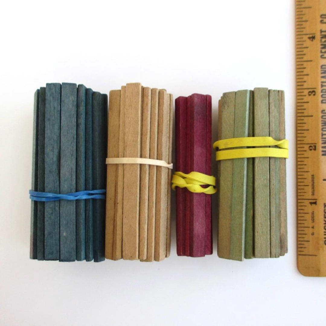Mah Jong Wood Counting Sticks - Vintage Wood Pieces W/ Some Color (2 3/ ...