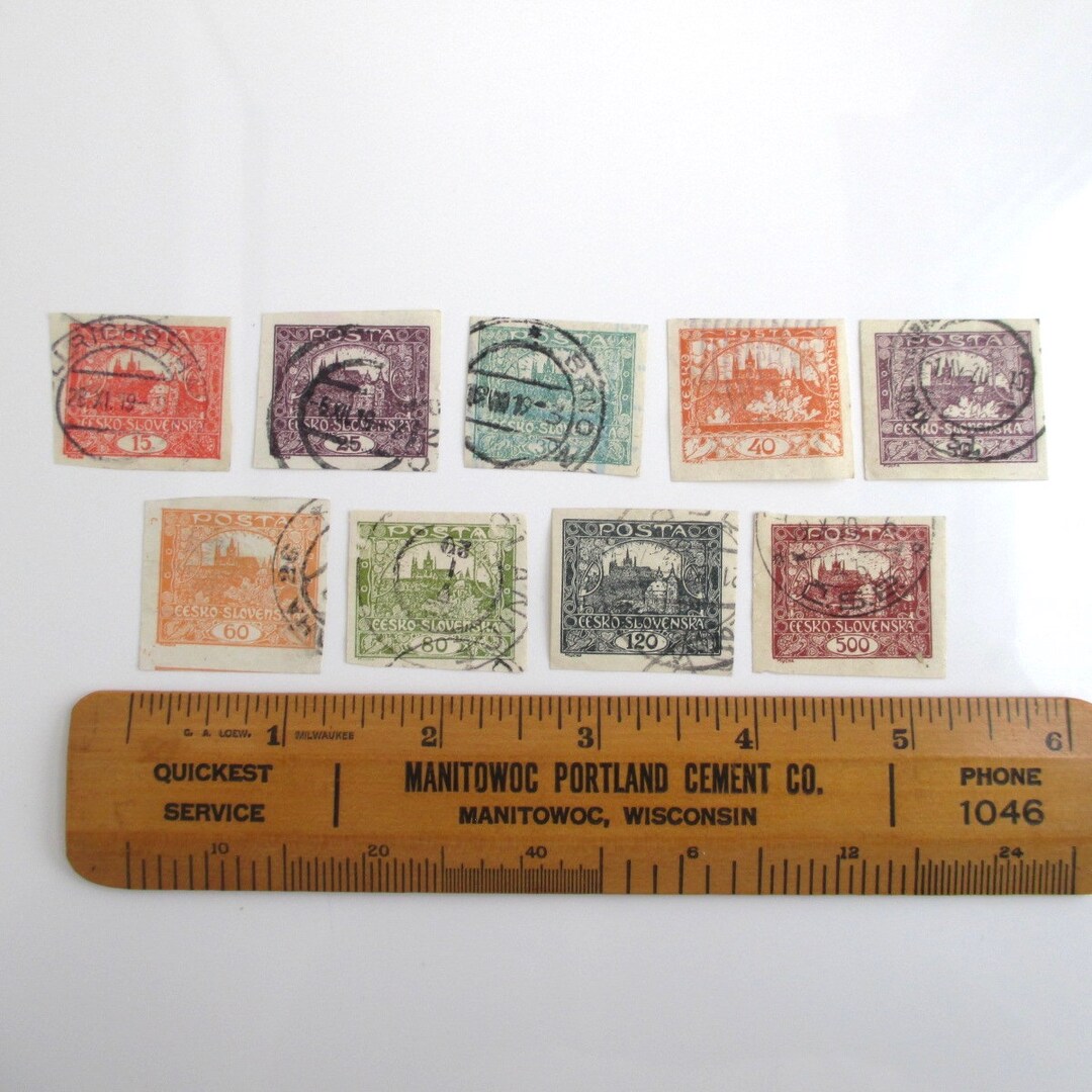 9 Alphonse Mucha Czech Postage Stamps - Vintage / Antique ...