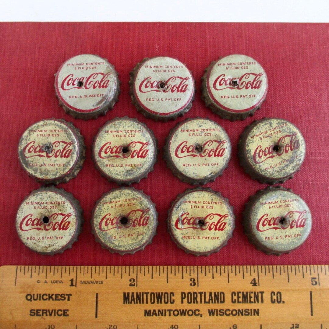 11 Coca Cola Bottle Caps W/ Cork Backs Vintage Coke, Used W/ Center ...