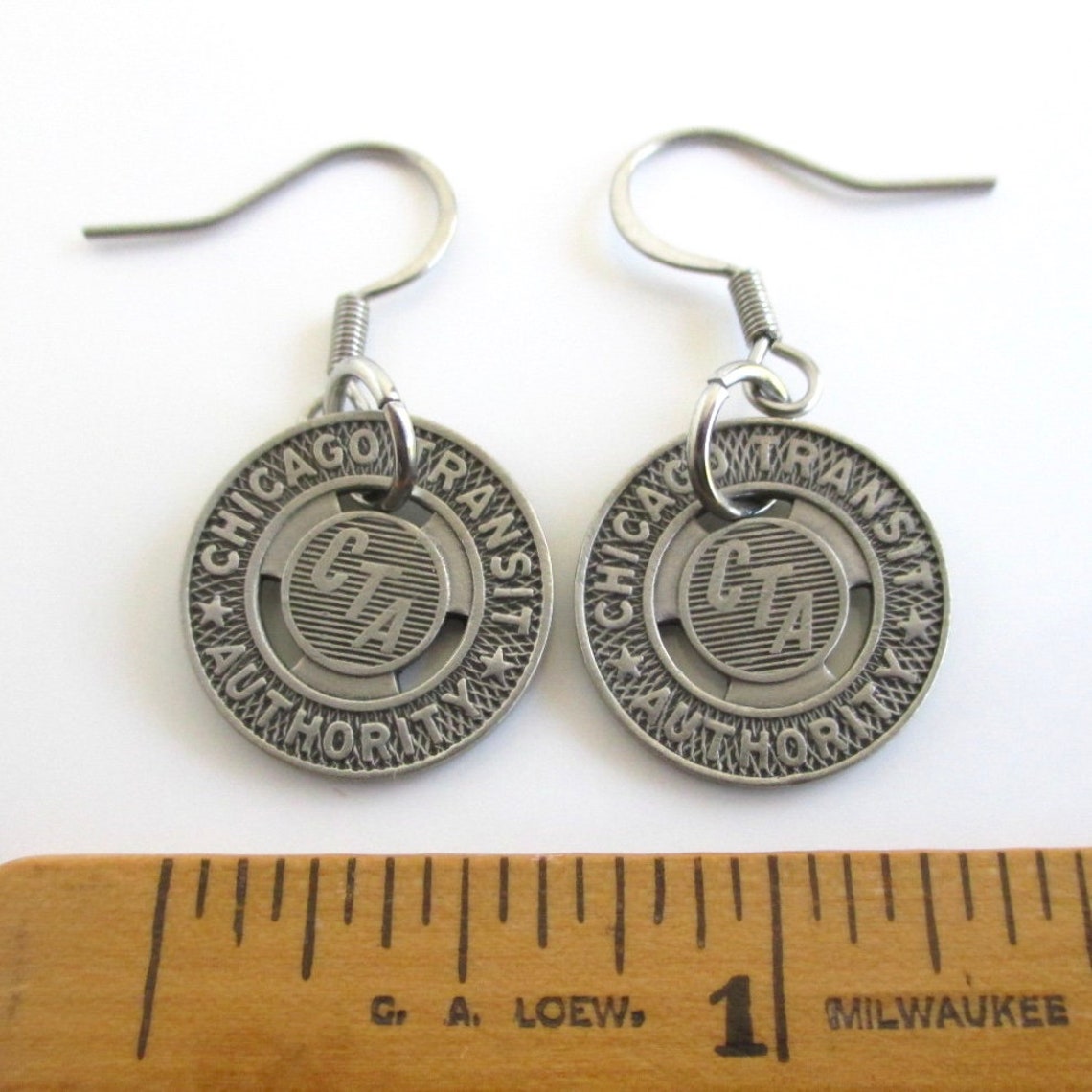 CHICAGO CTA Token Earrings Repurposed Vintage Transit Token - Etsy