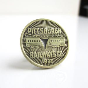 PITTSBURGH Railways Token Tie Tack / Lapel Pin - Repurposed Vintage ...