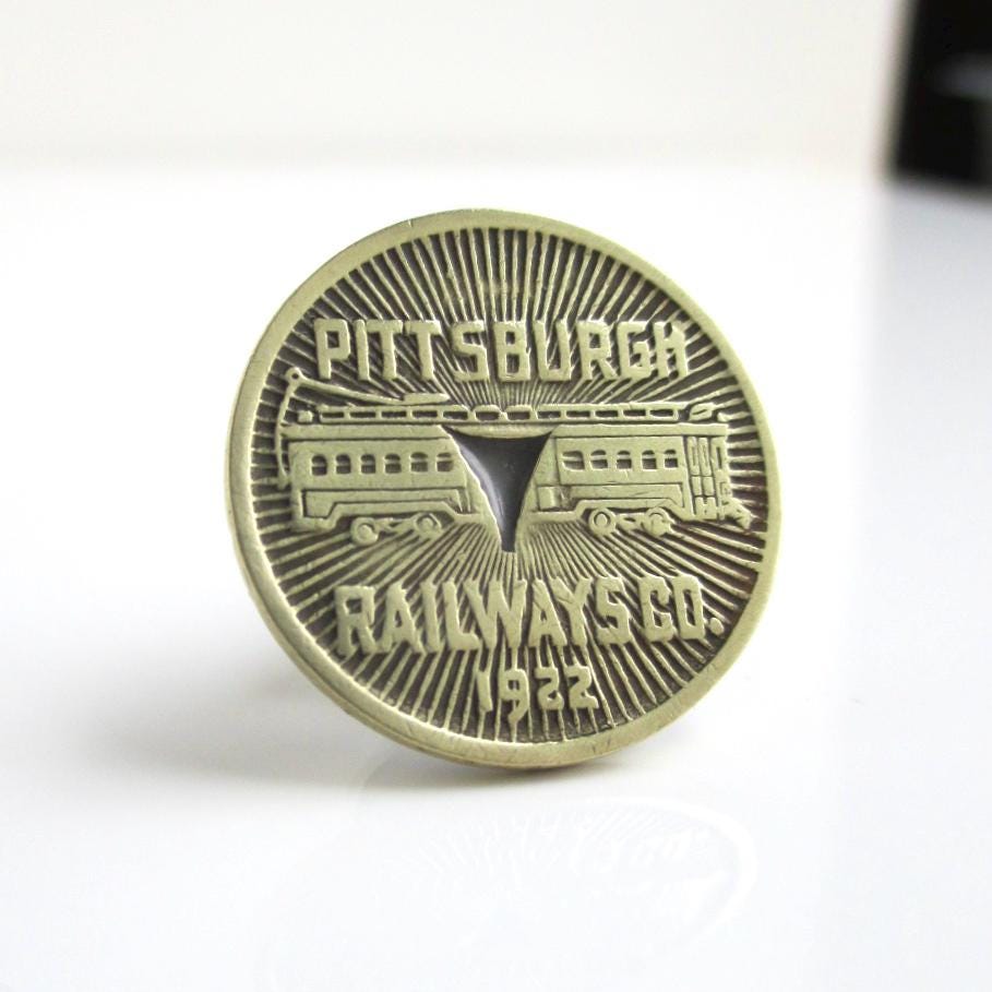 PITTSBURGH Railways Token Tie Tack / Lapel Pin - Repurposed Vintage ...