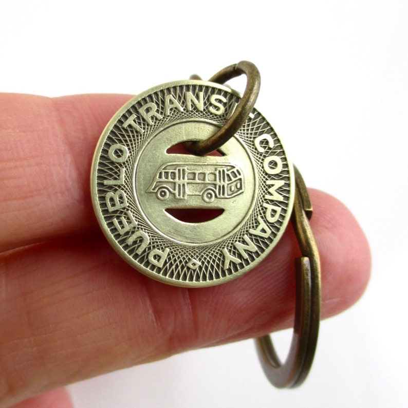 Pueblo CO Transit Token Keychain - Repurposed Vintage 1920's Silver ...