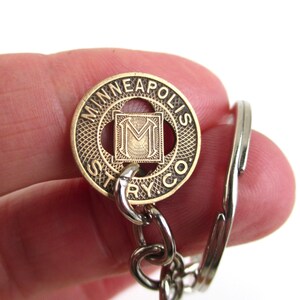 MINNEAPOLIS Street Railway Keychain Repurposed Vintage Transit Token ...