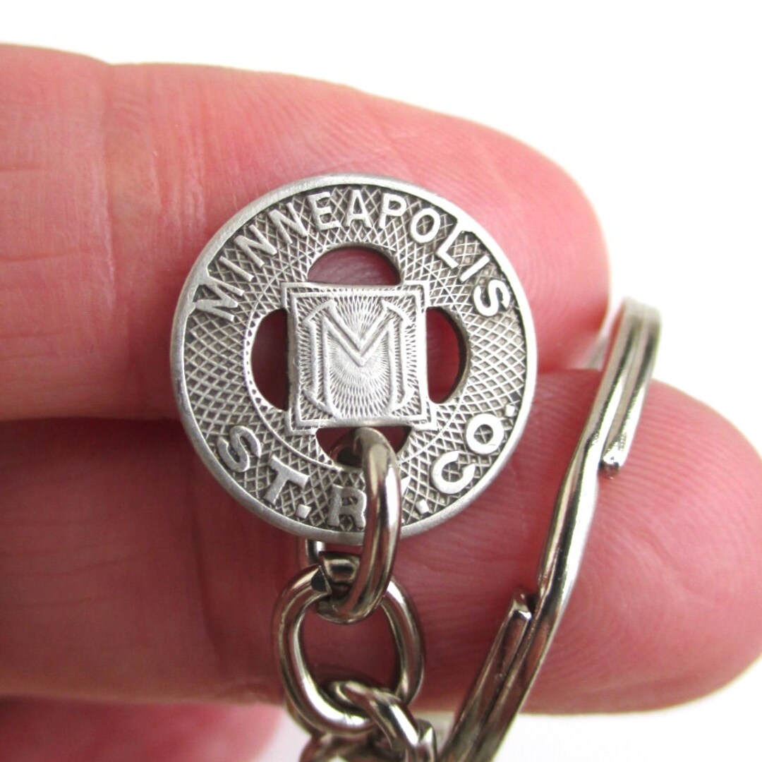 MINNEAPOLIS Street Railway Keychain Repurposed Vintage Transit Token ...