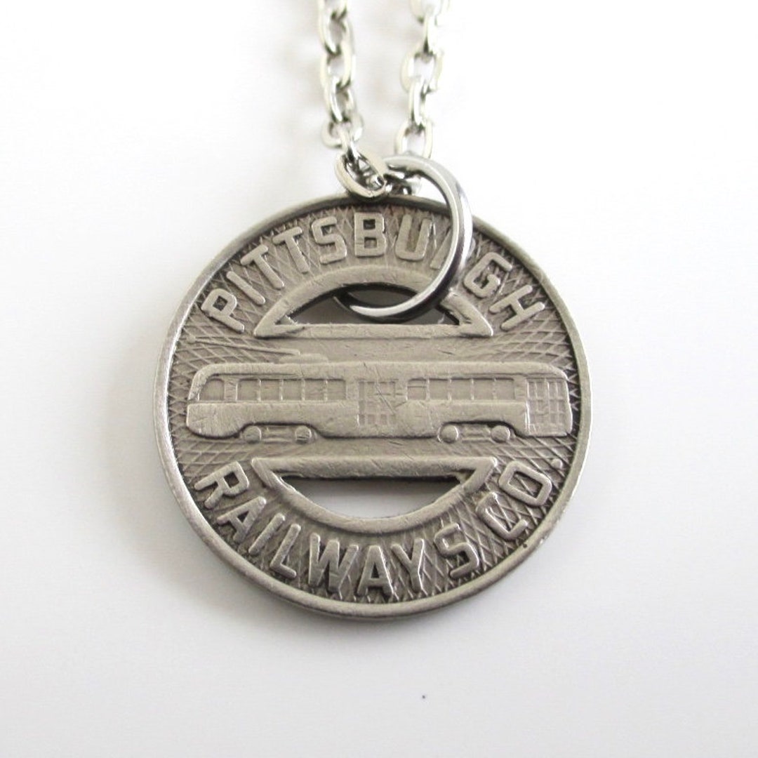 PITTSBURGH Railway Token Pendant Necklace Repurposed Vintage - Etsy