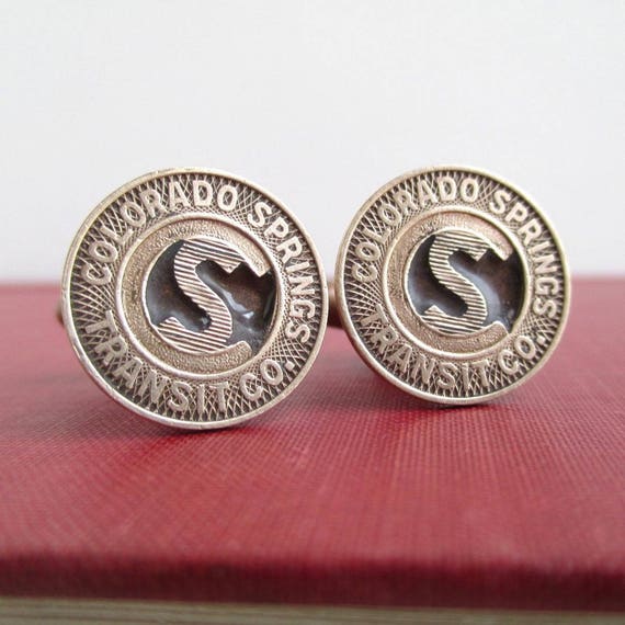 Colorado Springs Transit Token Cuff Links Repurposed Vintage | Etsy