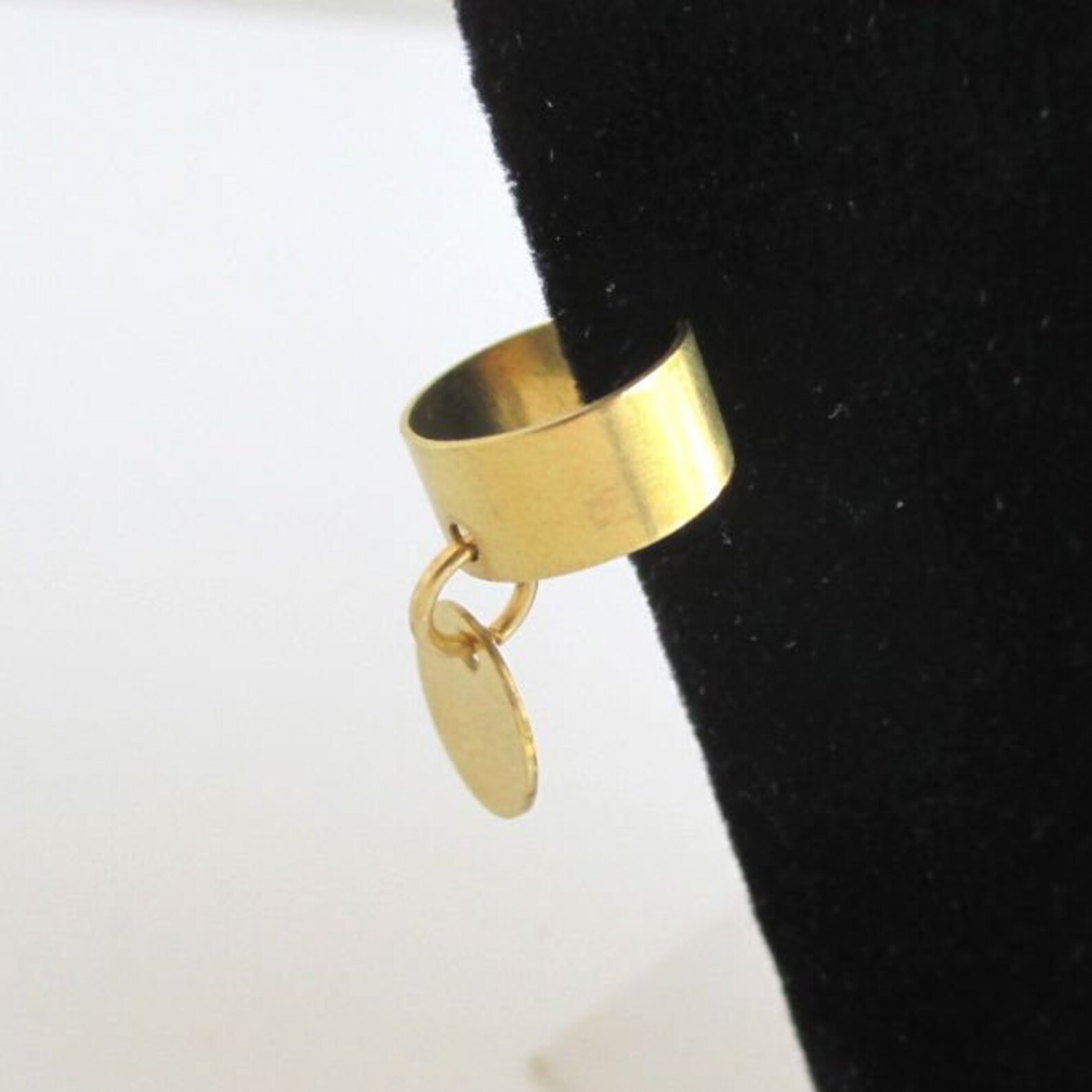 2 Solid Brass Ear Cuffs Gold Tone Dangle Cuff Earrings sold - Etsy