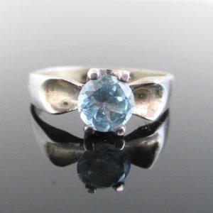 Sterling Silver & Light Blue Stone Ring Vintage Worn - Etsy