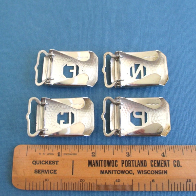 Hammered Texture Silver Tone Belt Buckle - Vintage Unused, 1920 Patent ...