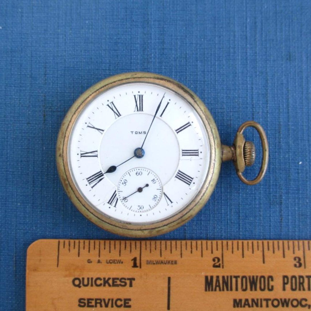 Rockford Watch Co. Pocket Watch Vintage 17 Jewel, Toms Porcelain Dial ...