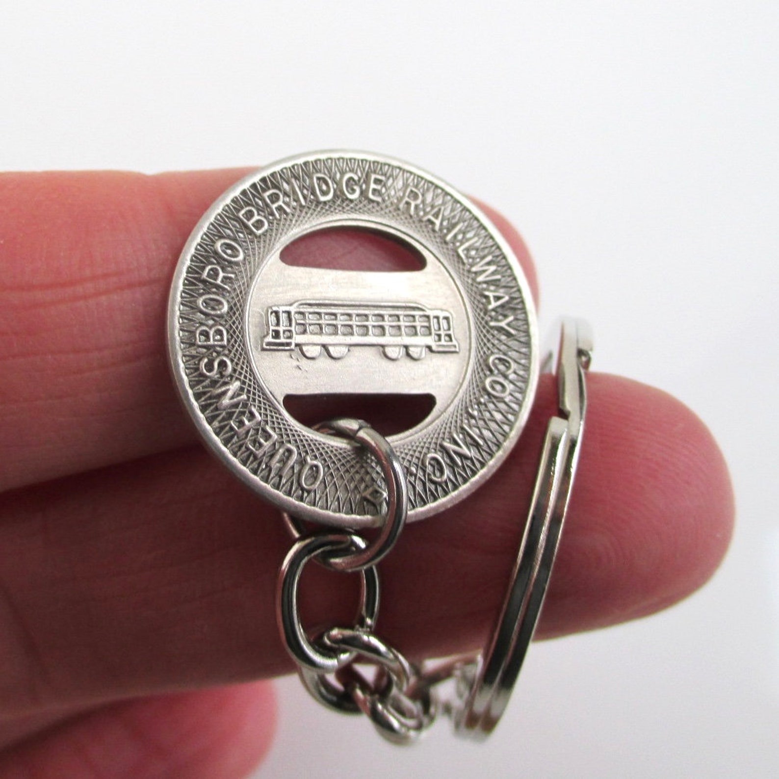 NYC Queensboro Bridge Railway Token Keychain Repurposed | Etsy