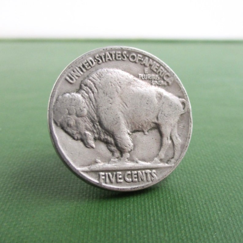 Buffalo Nickel Tie Tack / Lapel Pin Repurposed Vintage USA - Etsy