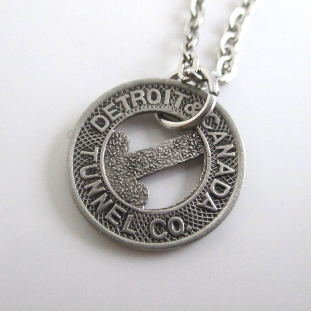 DETROIT Transit Token Pendant Necklace Repurposed Vintage Detroit ...