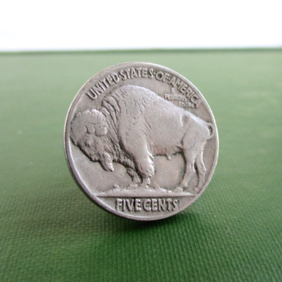 Buffalo Nickel Tie Tack / Lapel Pin Repurposed Vintage USA Coin Nice ...