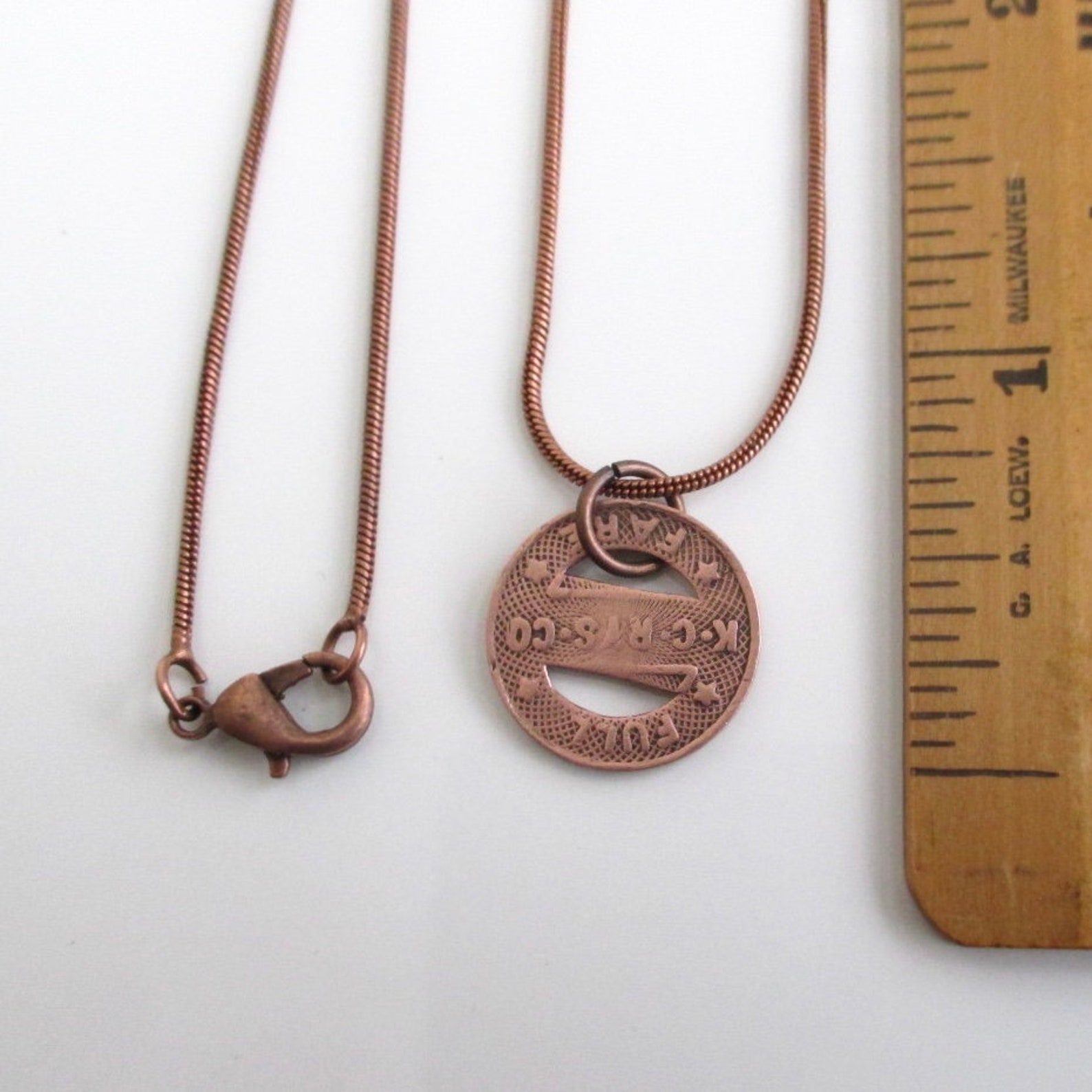 KANSAS CITY Transit Token Pendant Necklace Repurposed - Etsy