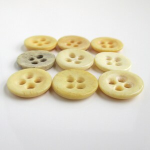 9 Antique Bone Buttons Vintage 4 Hole Shape 14mm almost 9/16 Diameter ...