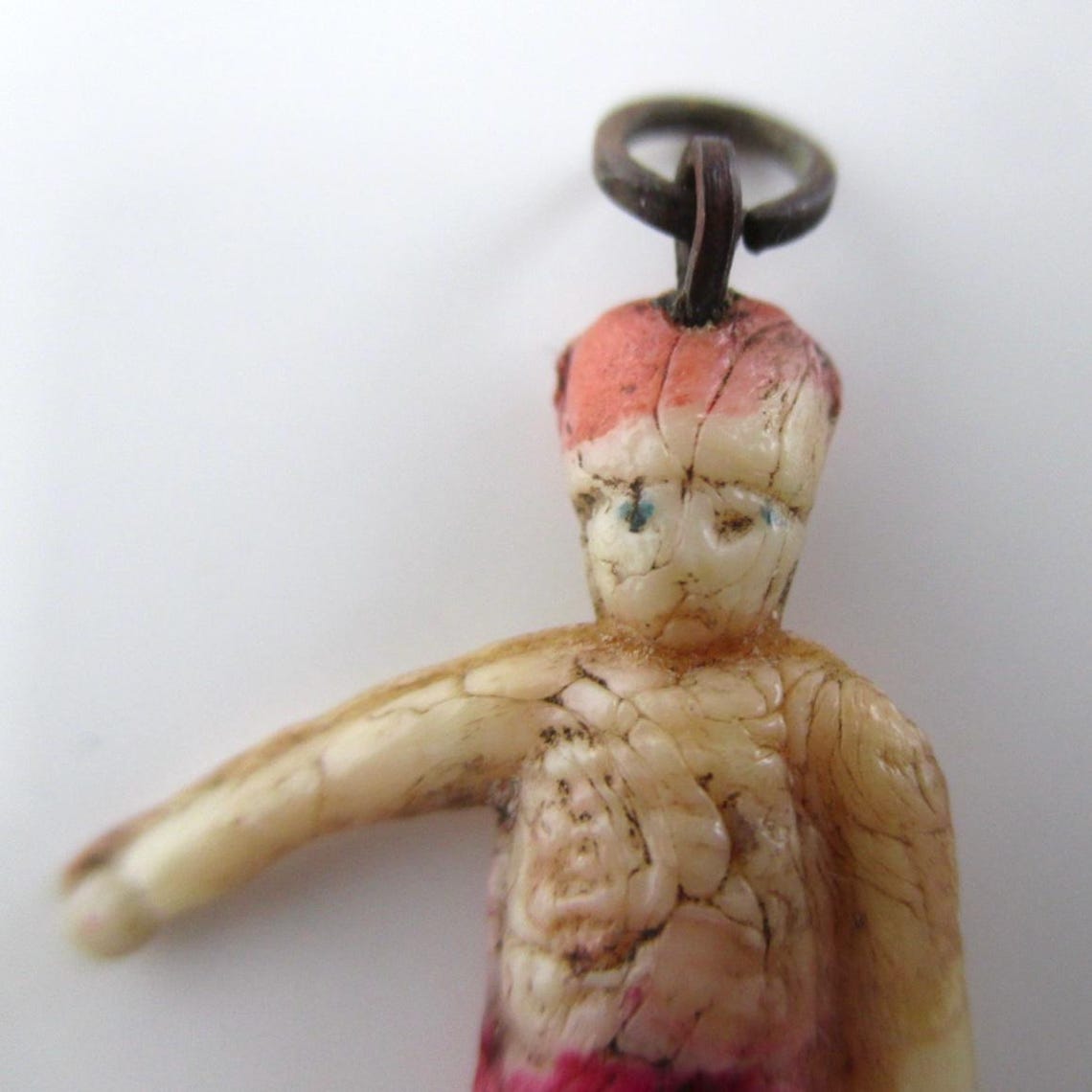 Vintage Celluloid Figure Charm - Hand Painted W/ Metal Top Ring - Etsy