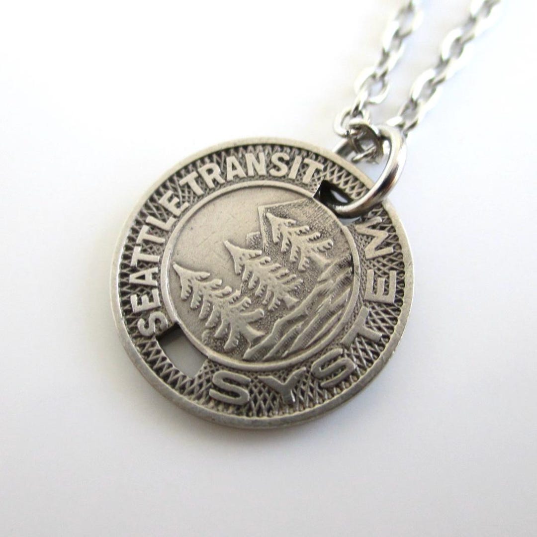 SEATTLE Transit Token Pendant Necklace - Repurposed Vintage 1940's ...