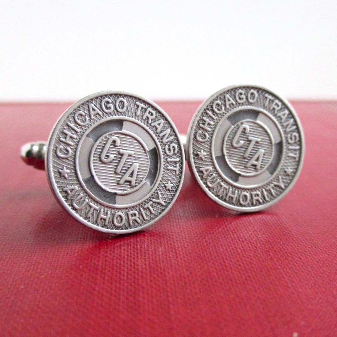 CHICAGO Transit Token Cuff Links Repurposed Vintage CTA Silver Tone ...