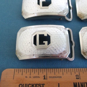 Hammered Texture Silver Tone Belt Buckle - Vintage Unused, 1920 Patent ...