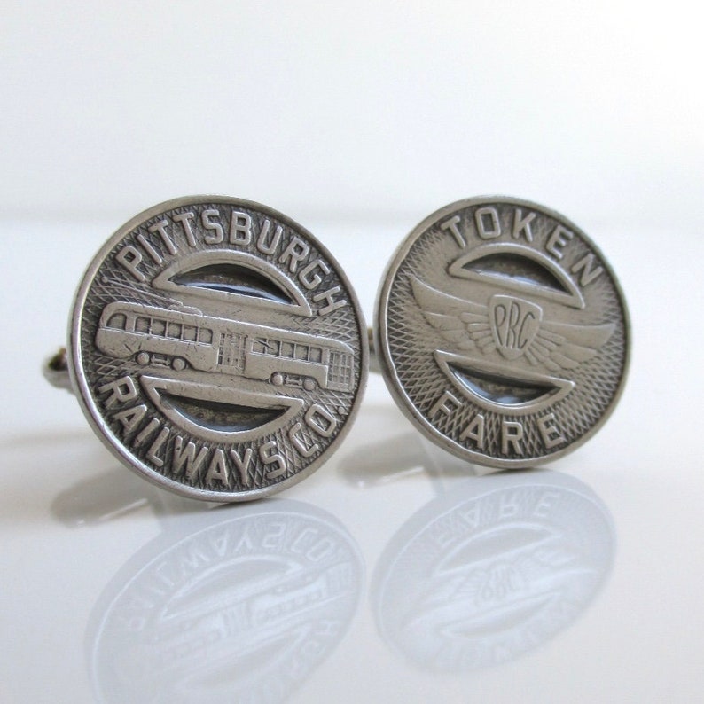 PITTSBURGH Railways Co Token Cuff Links Repurposed Vintage | Etsy