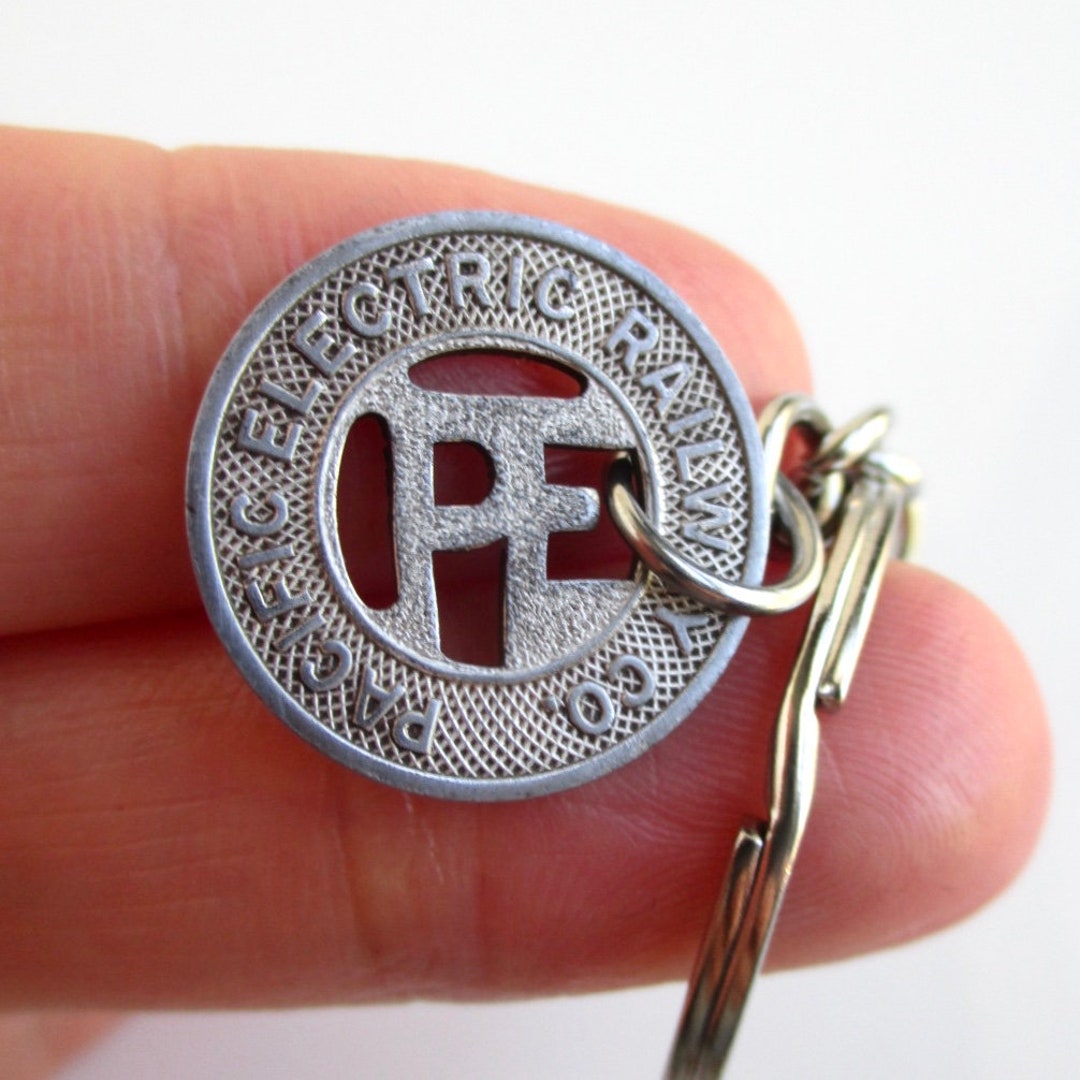 Pacific Electric Railway Token Keychain - Repurposed Vintage Los ...
