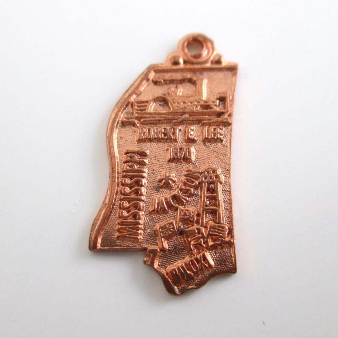 MISSISSIPPI Solid Copper Souvenir Travel Charm - Vintage, Unused - Etsy