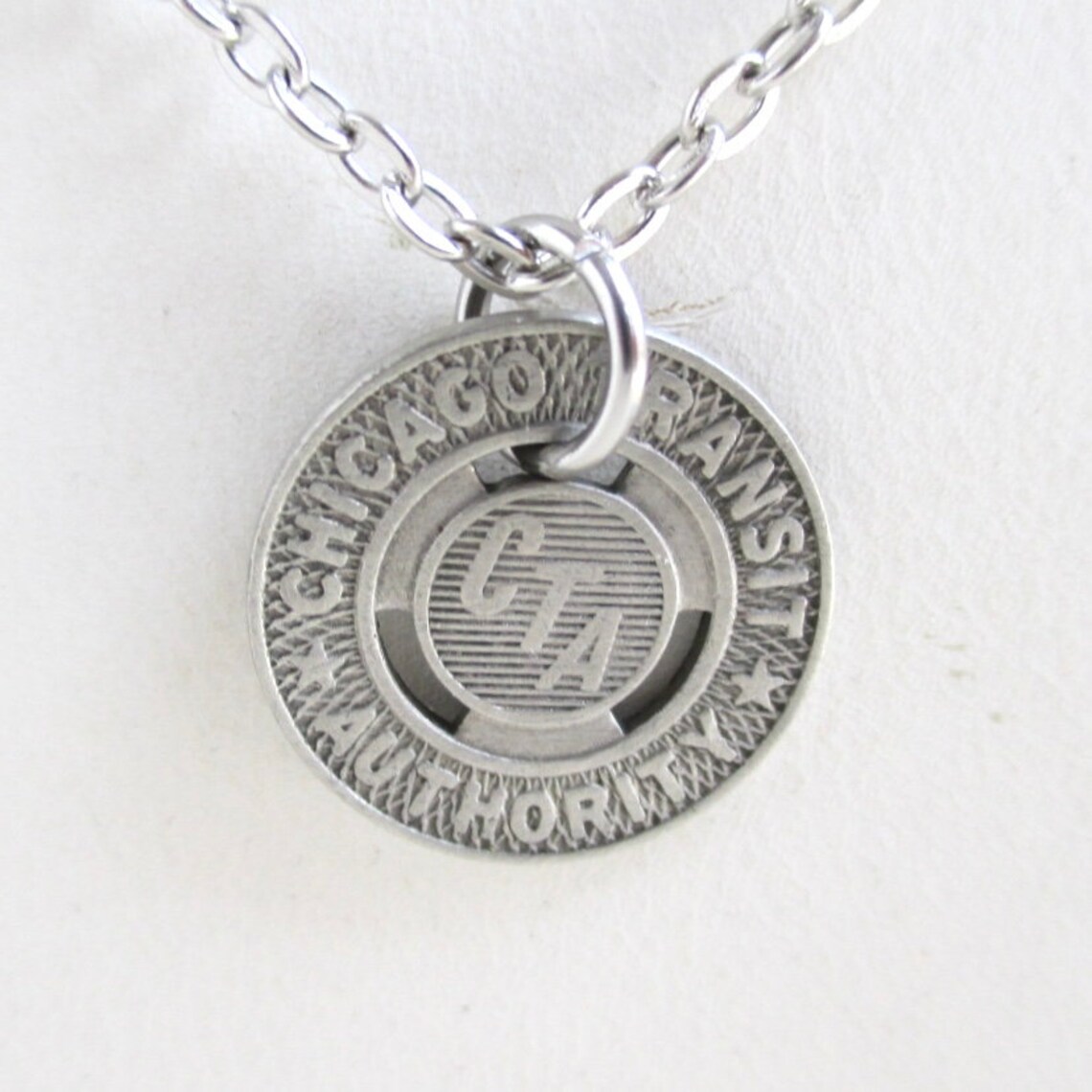 CHICAGO CTA Token Pendant Necklace Repurposed Vintage - Etsy