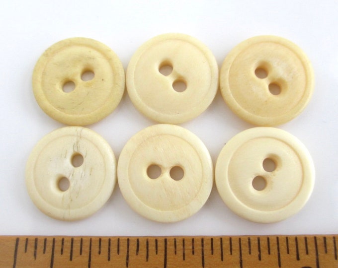 6 Vintage Bone Buttons Vintage / Antique Larger Clothing Buttons, 17mm ...