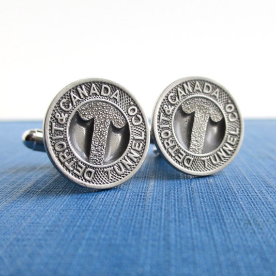 Detroit & Canada Tunnel Transit Token Cuff Links Repurposed | Etsy