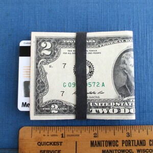 Extra Thin Reinforced 2 Dollar Bill Wallet - Genuine USA Two Dollar ...