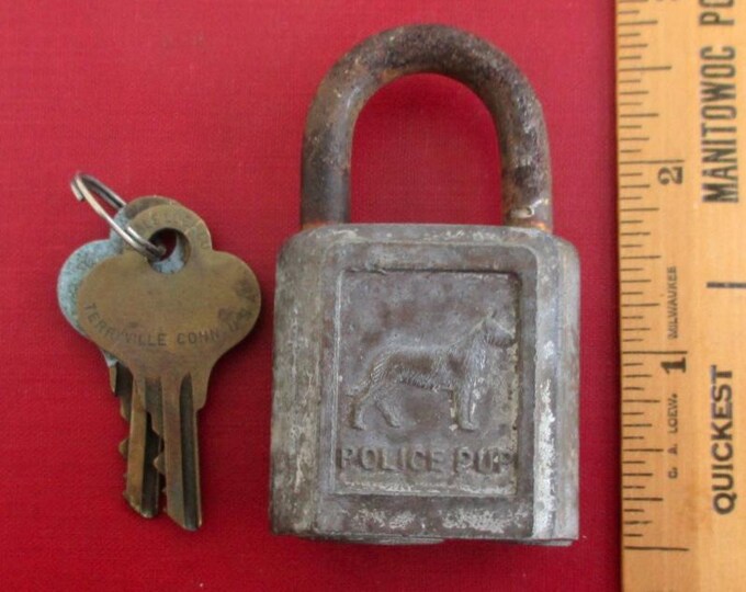 Police Pup / Eagle Lock Co Padlock - Vintage W/ 2 Working Keys (dark ...