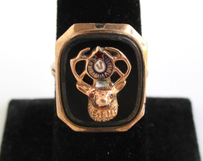 10K Gold Filled Elks Lodge BPOE Ring - Vintage Benevolent and ...
