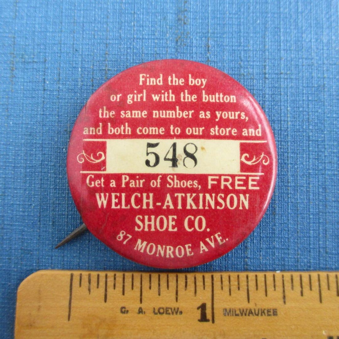 Boy & Girl Free Shoes Pinback Button - Vintage, Match the Button for ...