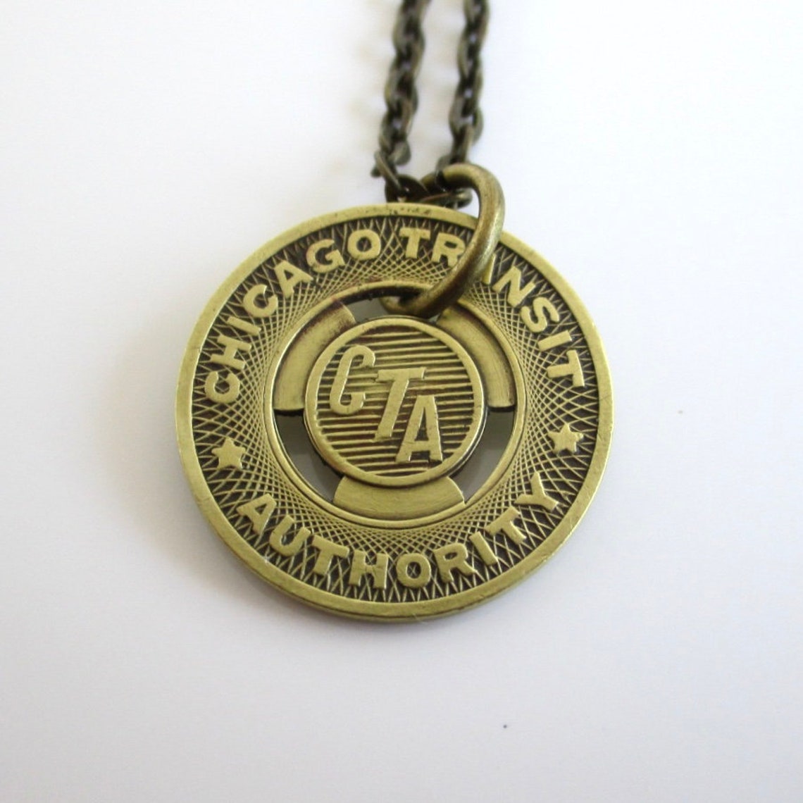 CHICAGO CTA Transit Token Necklace Repurposed Vintage | Etsy