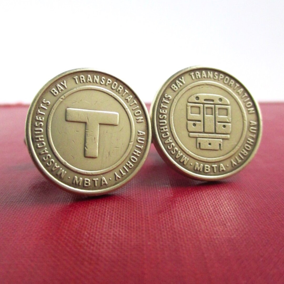 BOSTON T Token Cuff Links Repurposed Vintage Brass MBTA - Etsy