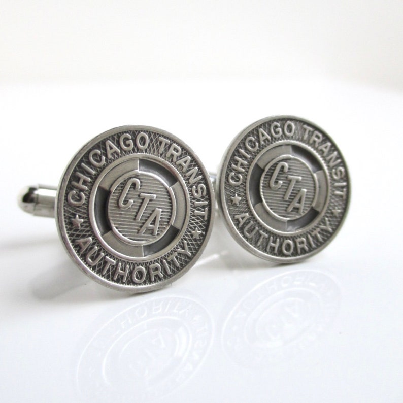 CHICAGO Transit Token Cuff Links Repurposed Vintage CTA - Etsy