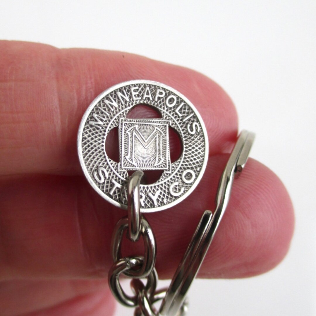 MINNEAPOLIS Street Railway Keychain Repurposed Vintage Transit Token ...