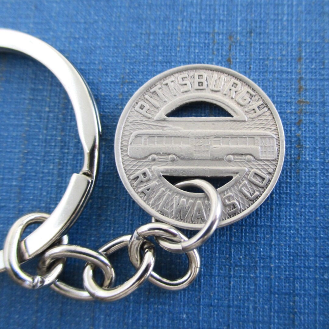 PITTSBURGH Railway Token Keychain - Repurposed Vintage Transit Token ...