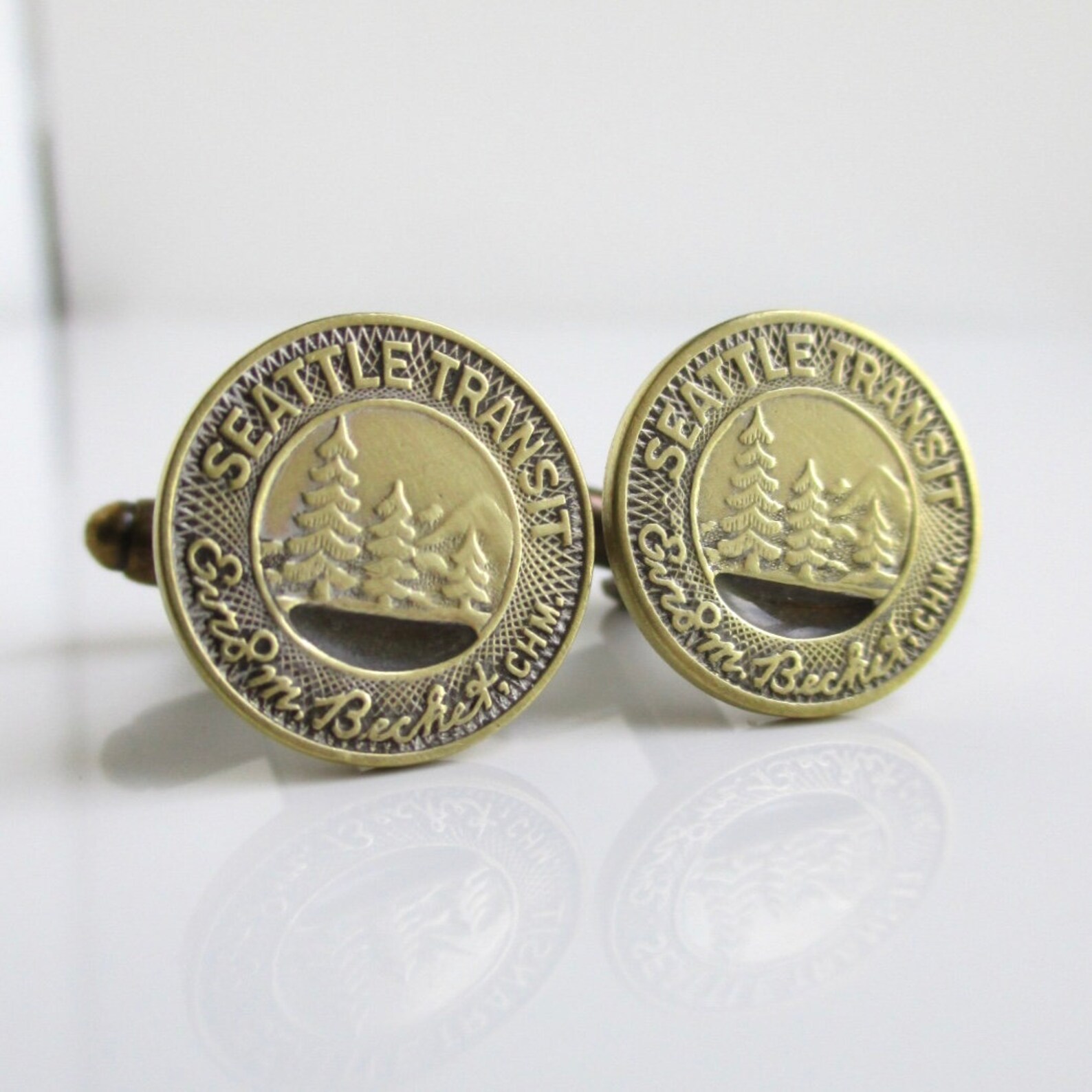 SEATTLE Transit Token Cuff Links Repurposed Vintage Solid - Etsy