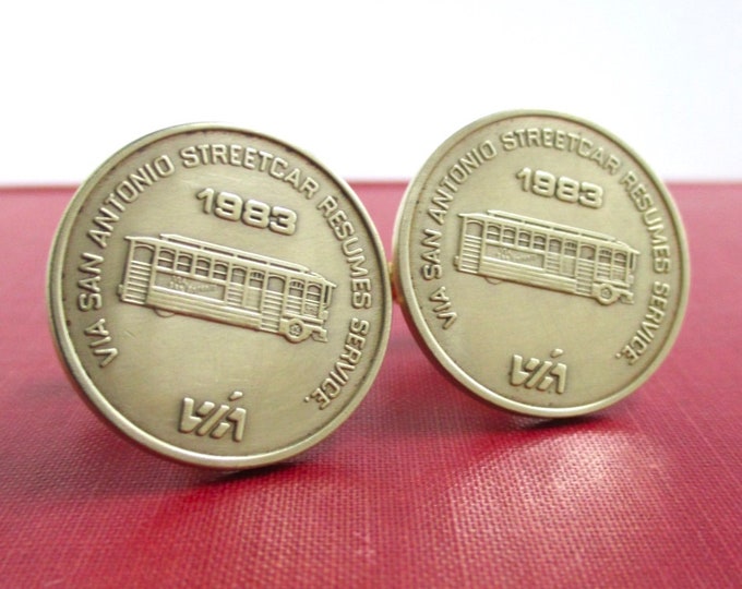 SAN ANTONIO Streetcar Token Cuff Links Repurposed 1983 - Etsy