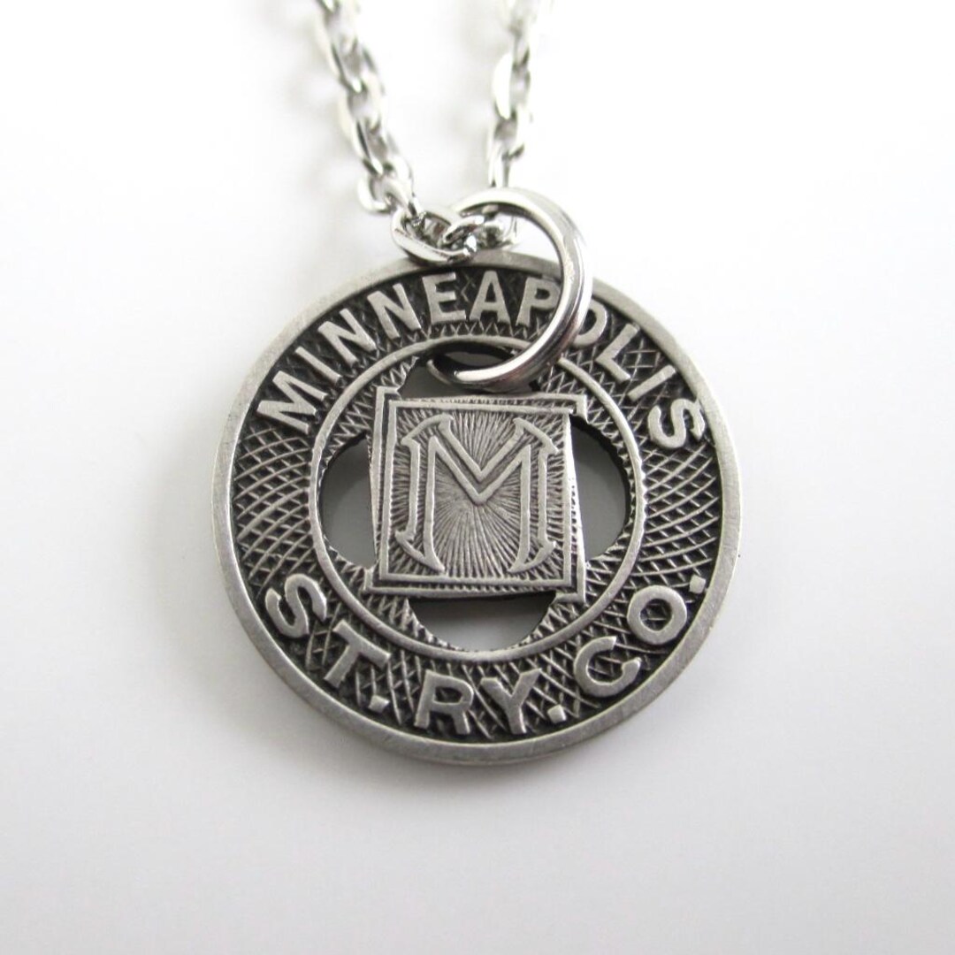 MINNEAPOLIS Transti Token Necklace - Repurposed Vintage Street Railway ...