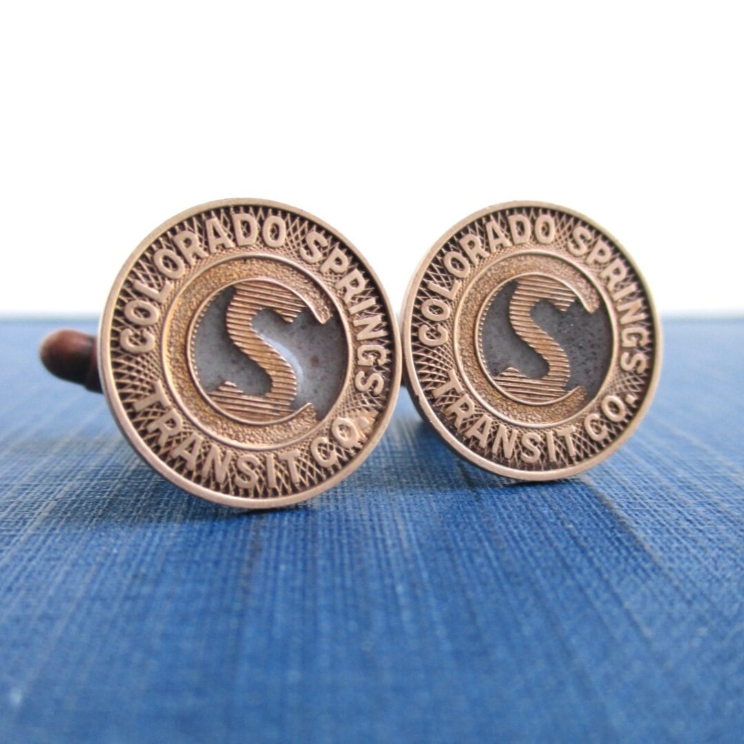 Colorado Springs Transit Token Cuff Links - Repurposed Vintage CO Solid ...