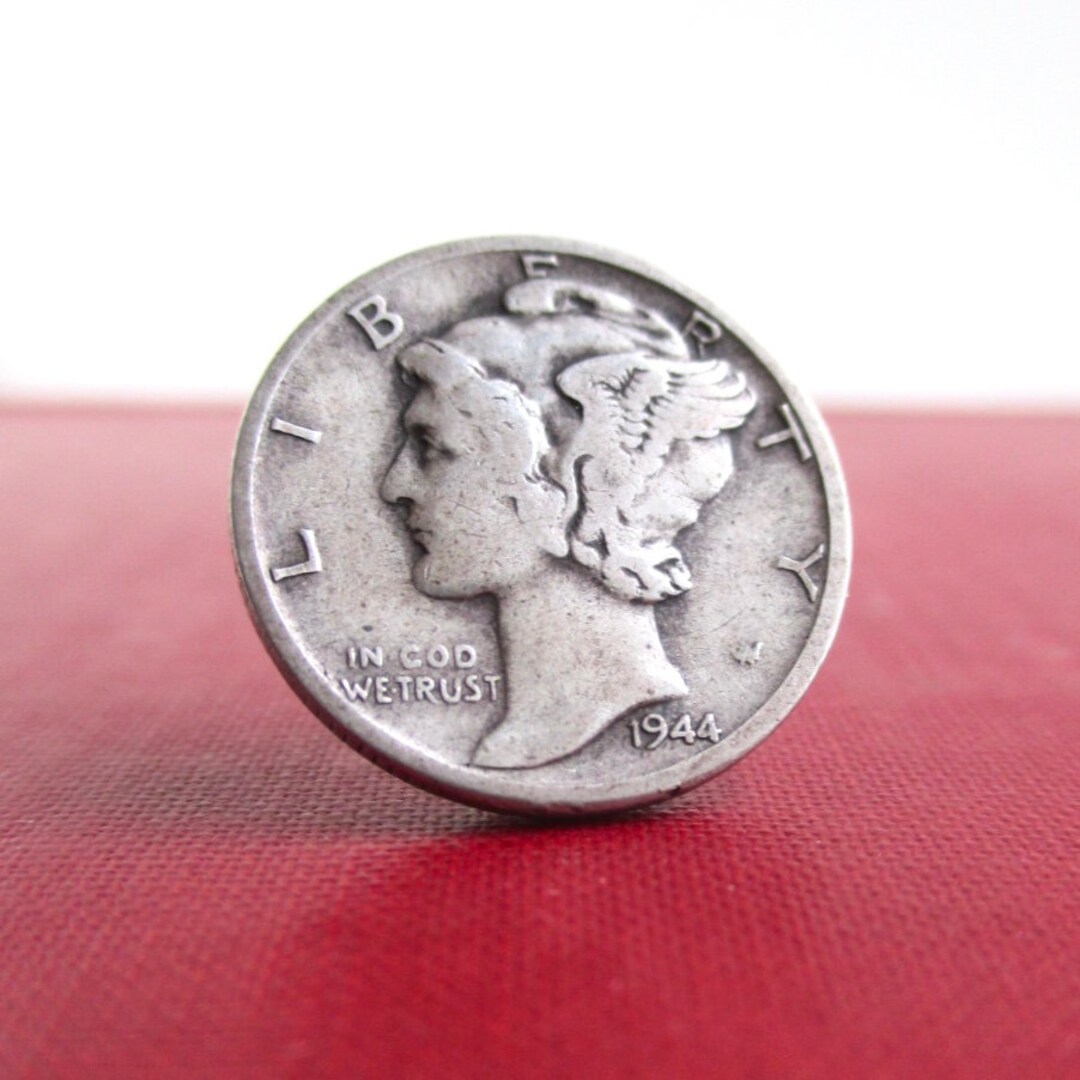 Mercury Dime Tie Tack / Lapel Pin Repurposed USA .900 Silver 1944 Coin ...