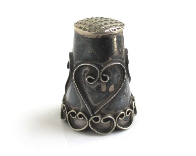 Silver Tone Thimble W/ Leaf & Berry Design - Vintage, Marked " U.S.A ...