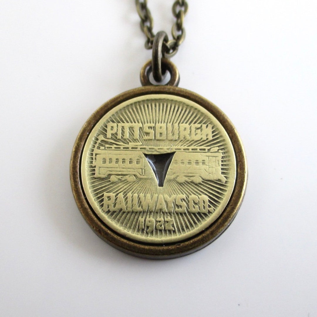 PITTSBURGH Railways Token Pendant Necklace - Repurposed 1922 Vintage ...