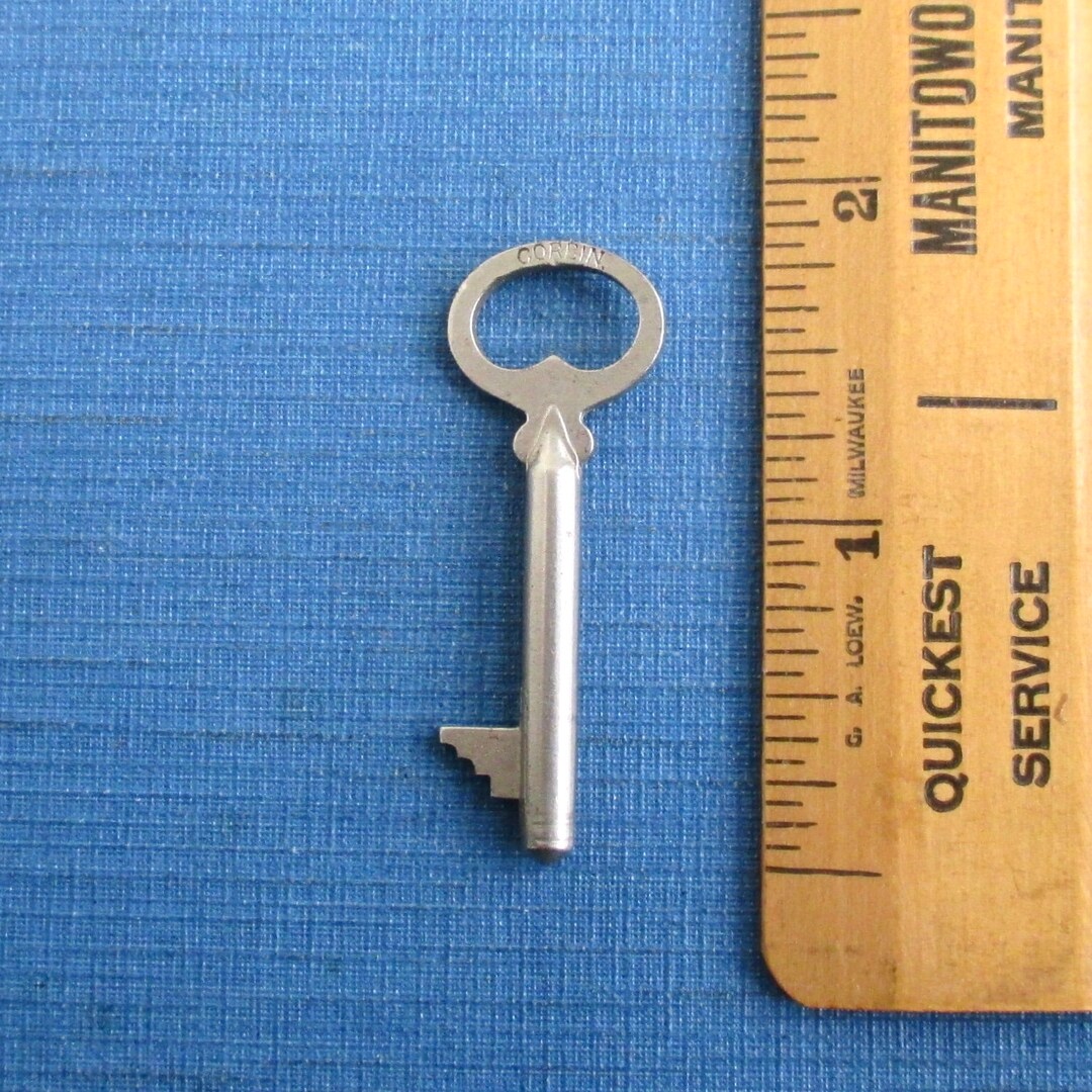 Corbin Skeleton Key - Vintage Marked "b 12" - Narrow Silver Tone 1 13/ ...